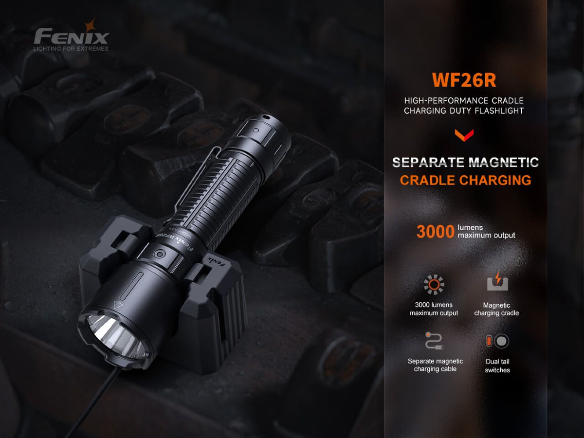 Fenix WF26R Cradle Charging LED Work Flashlight – Unlimited Biking
