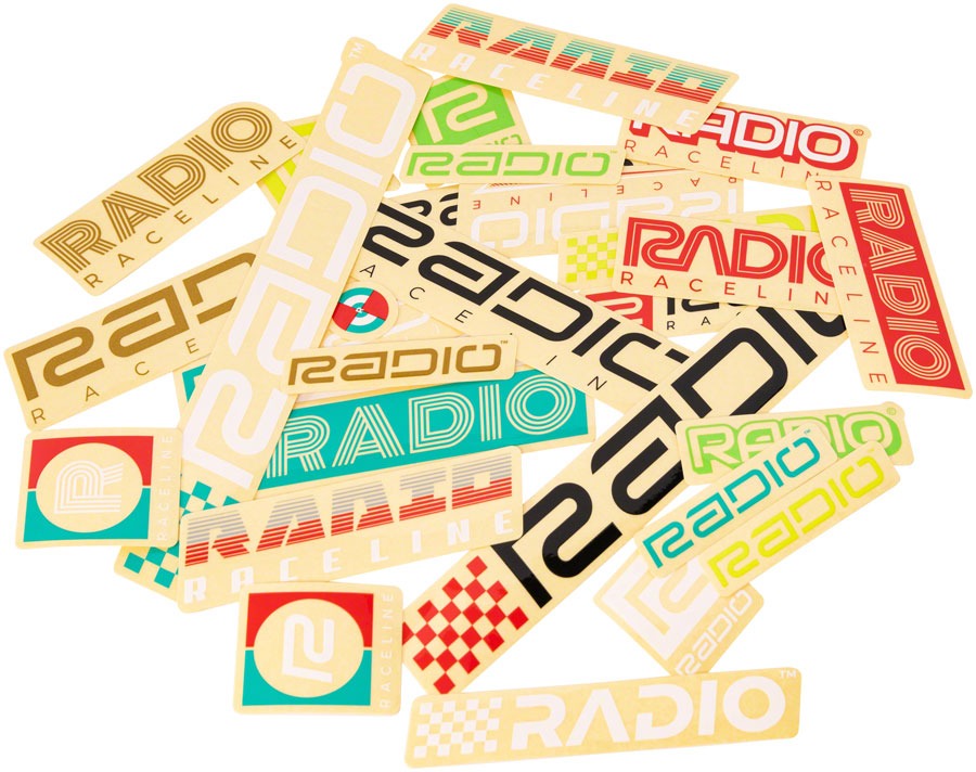 Radio Sticker Pack- 28 Pieces, Assorted – Unlimited Biking